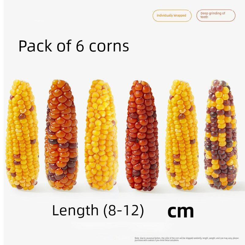 Цельнозерновые кукурузные палочки для мелких грызунов - 6 шт, устойчивые к жеванию, индивидуальная упаковка