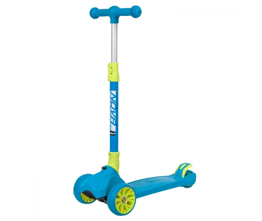 Самокат Novatrack 120PROB. RAINBOW. BL20, складной, светящиеся колеса PU, детский