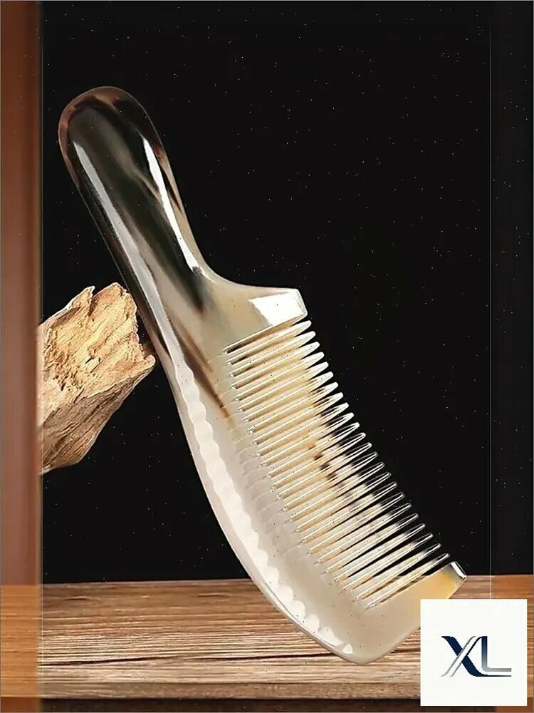 Утолщенный водяной буйволиний роговой гребень для массажа головы: стимулирует рост волос, предотвращает выпадение, натуральный уход для мужчин и женщин