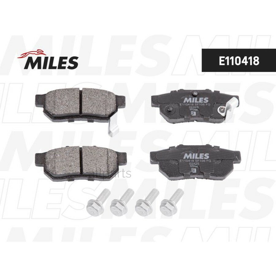 MILES E110418 Колодки тормозные HONDA CIVIC VI 1.6 95-01/JAZZ 1.2/1.4 02- задние
