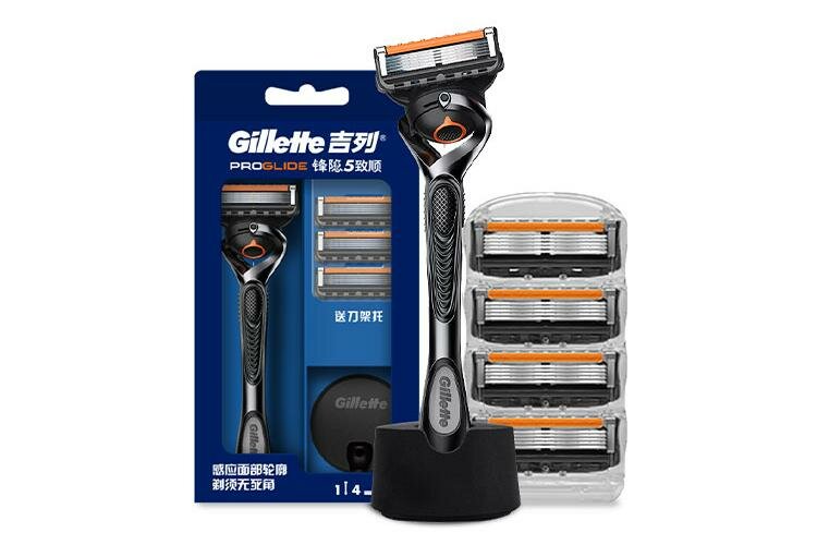 Бритва ручная мужская Gillette ProGlide, 5 лезвий, 4 головки, с подставкой