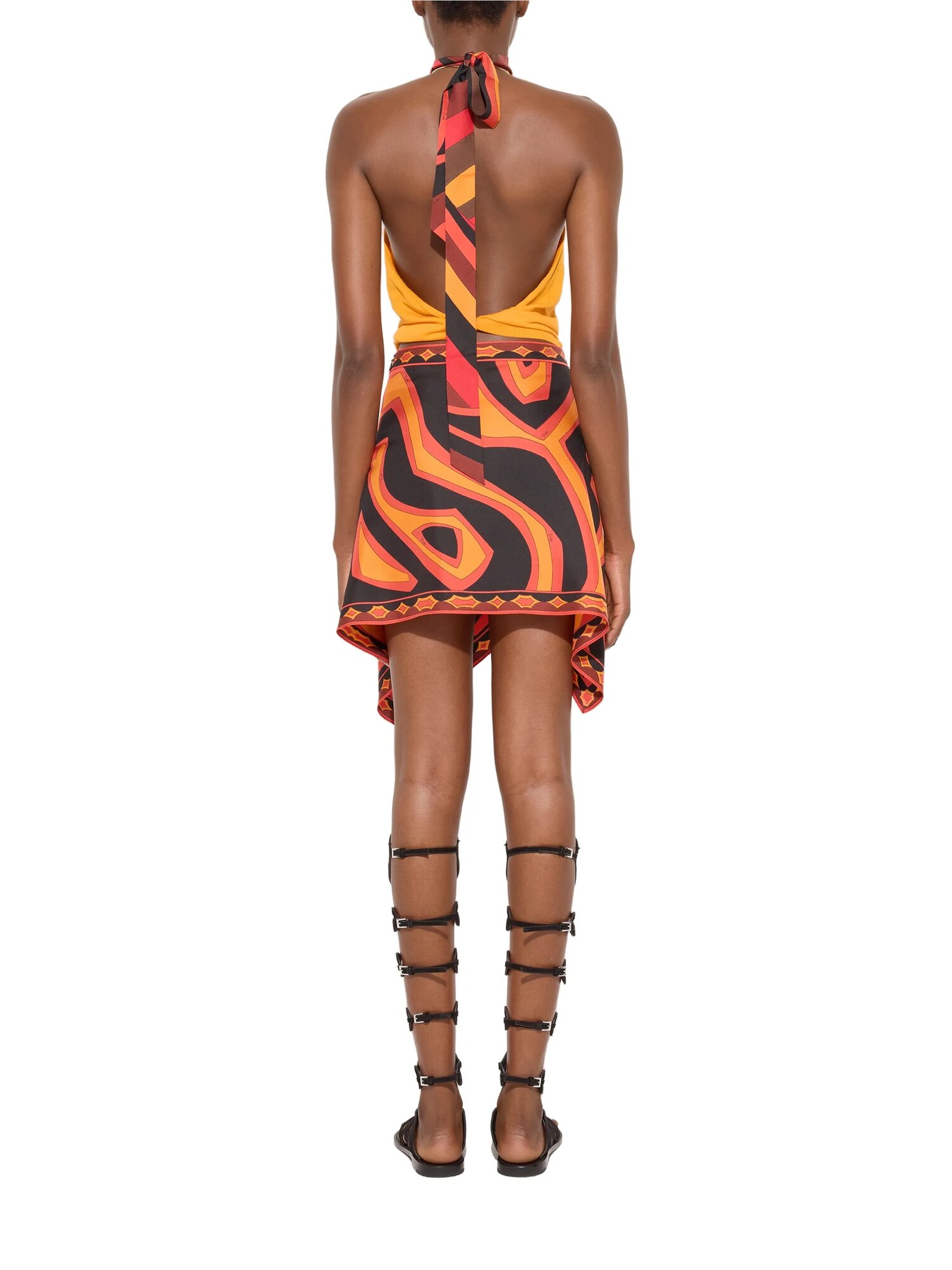 Топ PUCCI Silk-detail top, размер 40, ochre yellow — фото 1