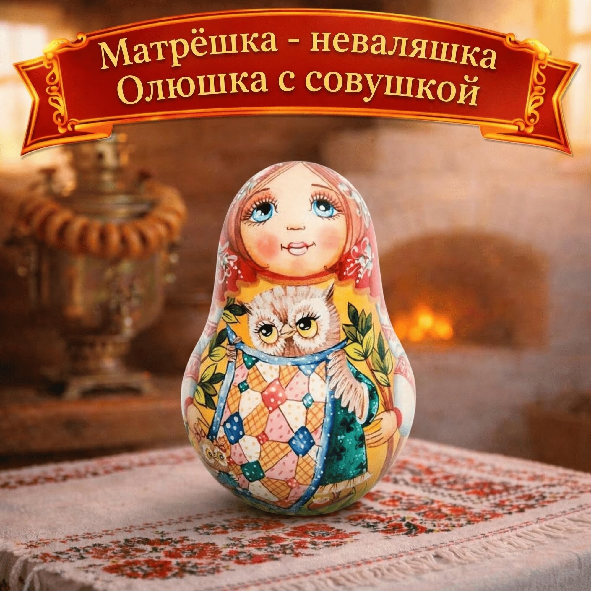 Матрешка - неваляшка Олюшка с совушкой