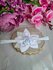Повязка для головы "Цветок-мягкий фетр", белая, с пайетками, 14.5 см