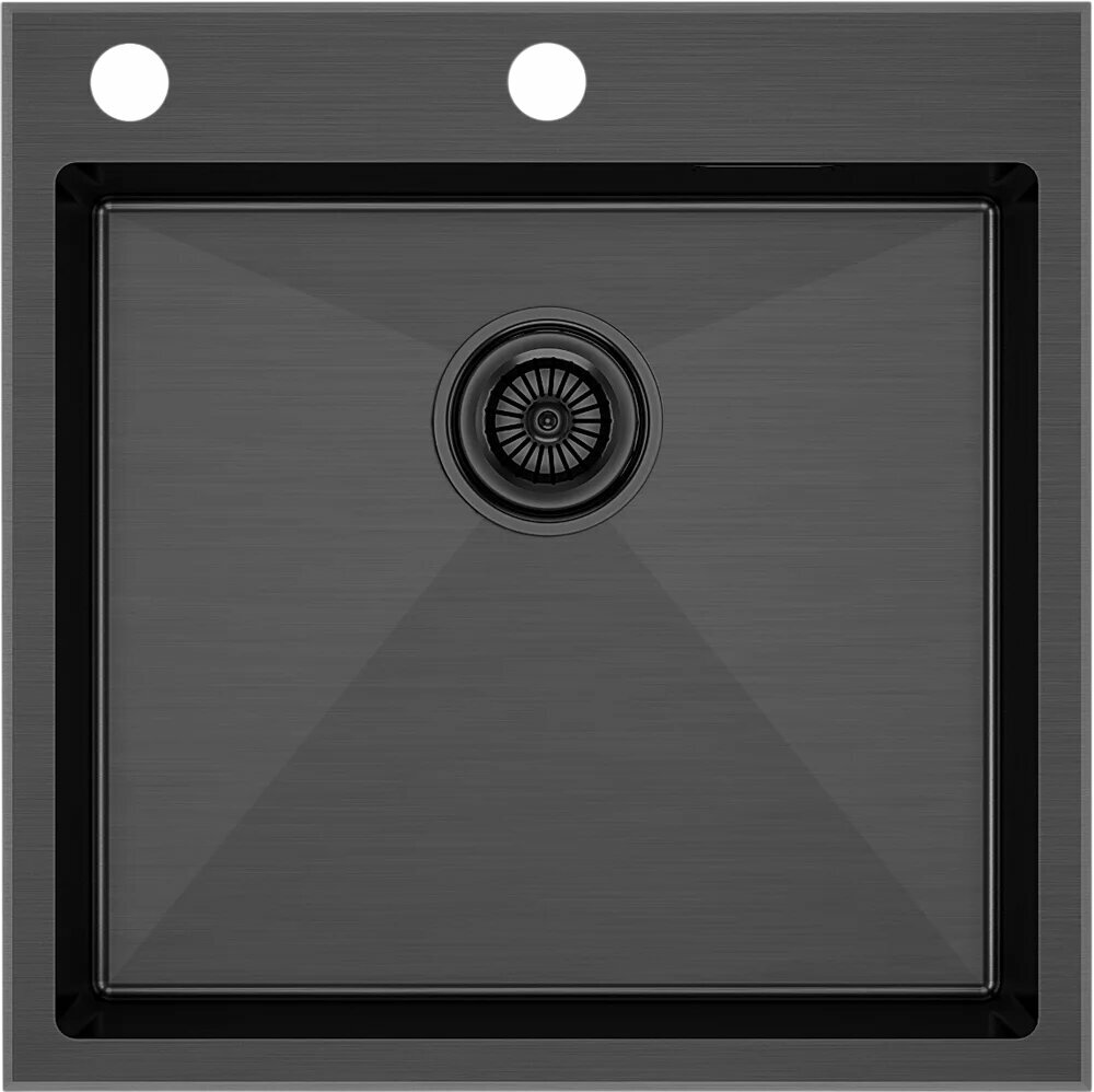 Мойка кухонная Paulmark Kroner-Edge PM775151-GM металлическая, 51x51, мойка для кухни, квадратная, российская