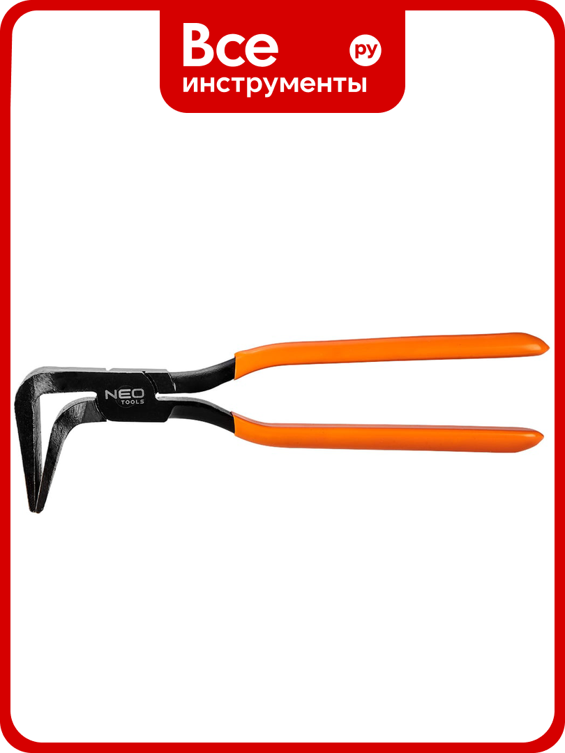Изогнутые клещи NEO Tools 90' 31-080 профессиональные кровельные клещи с PВХ‑покрытием рукояток, изготовленные