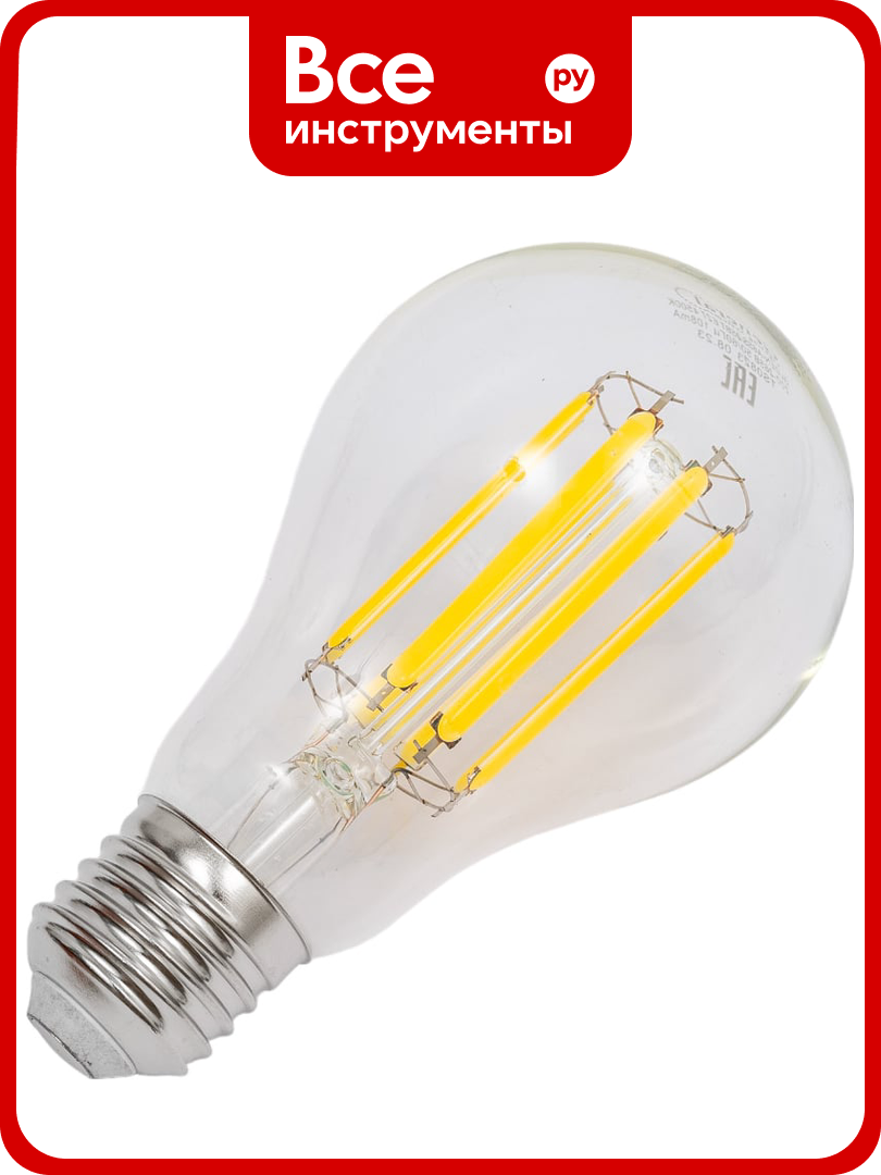 Светодиодная лампа General Lighting Systems Филамент прозрачный E27 25Вт 2450Лм 4500К Нейтральный белый свет Груша GLDEN-A65S-25ВТ-230-E27-4500 660323