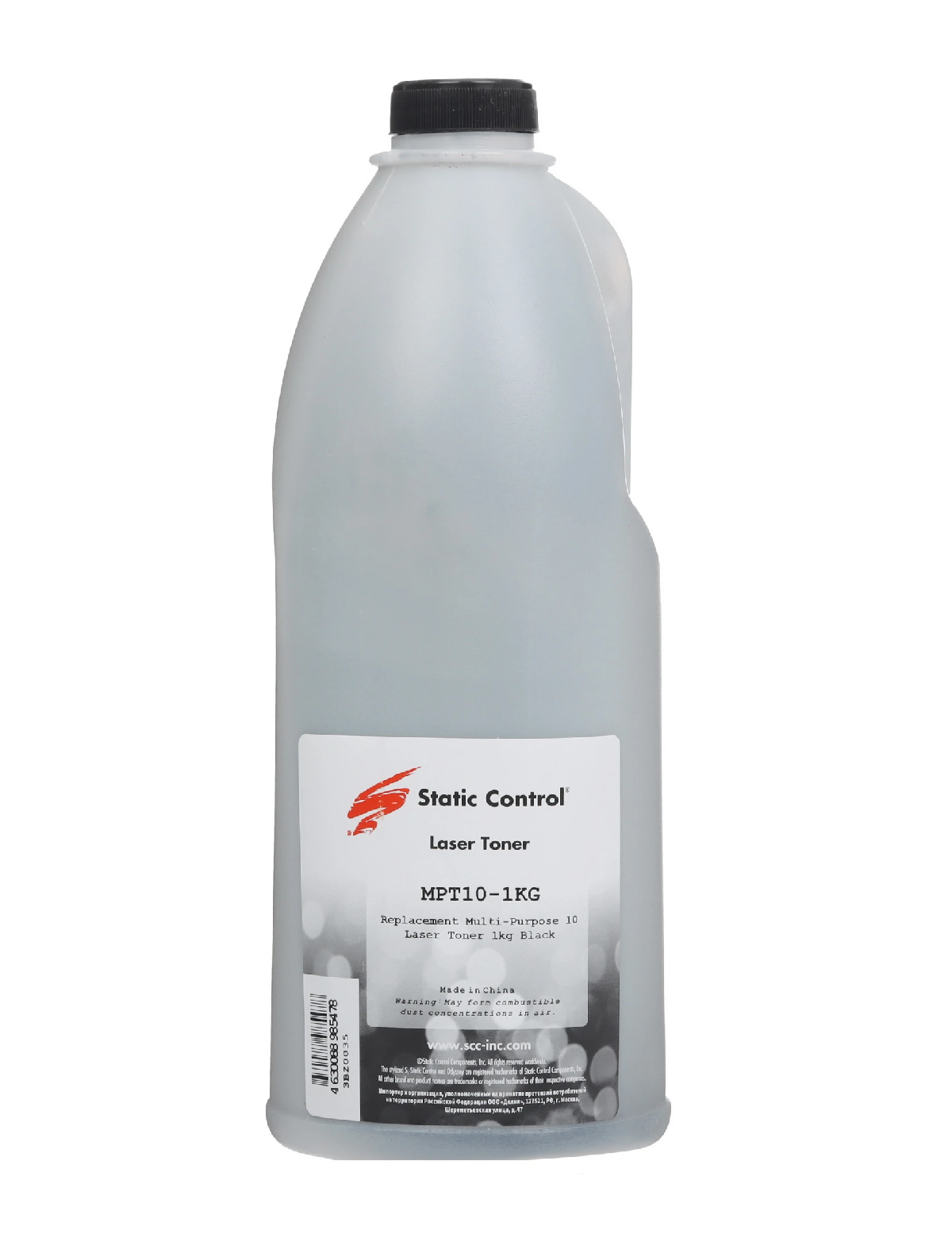 Тонер Static Control MPT10-1KG черный флакон 1000гр. для принтера НР LJ P1005/1006/1505/ 1606/ P1102/1322/M125