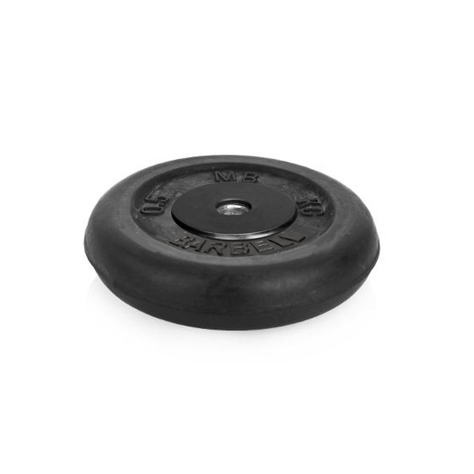 Диск обрезиненный MB Barbell d 26 мм чёрный 0,5 кг
