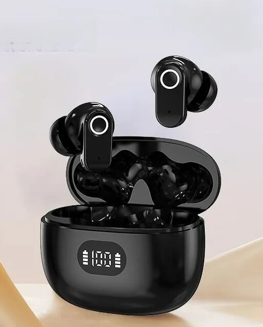 0Беспроводные наушники-клипсы 99 часов работы, Hi-Fi 360° звук, шумоподавление, Bluetooth 5.4, дисплей заряда