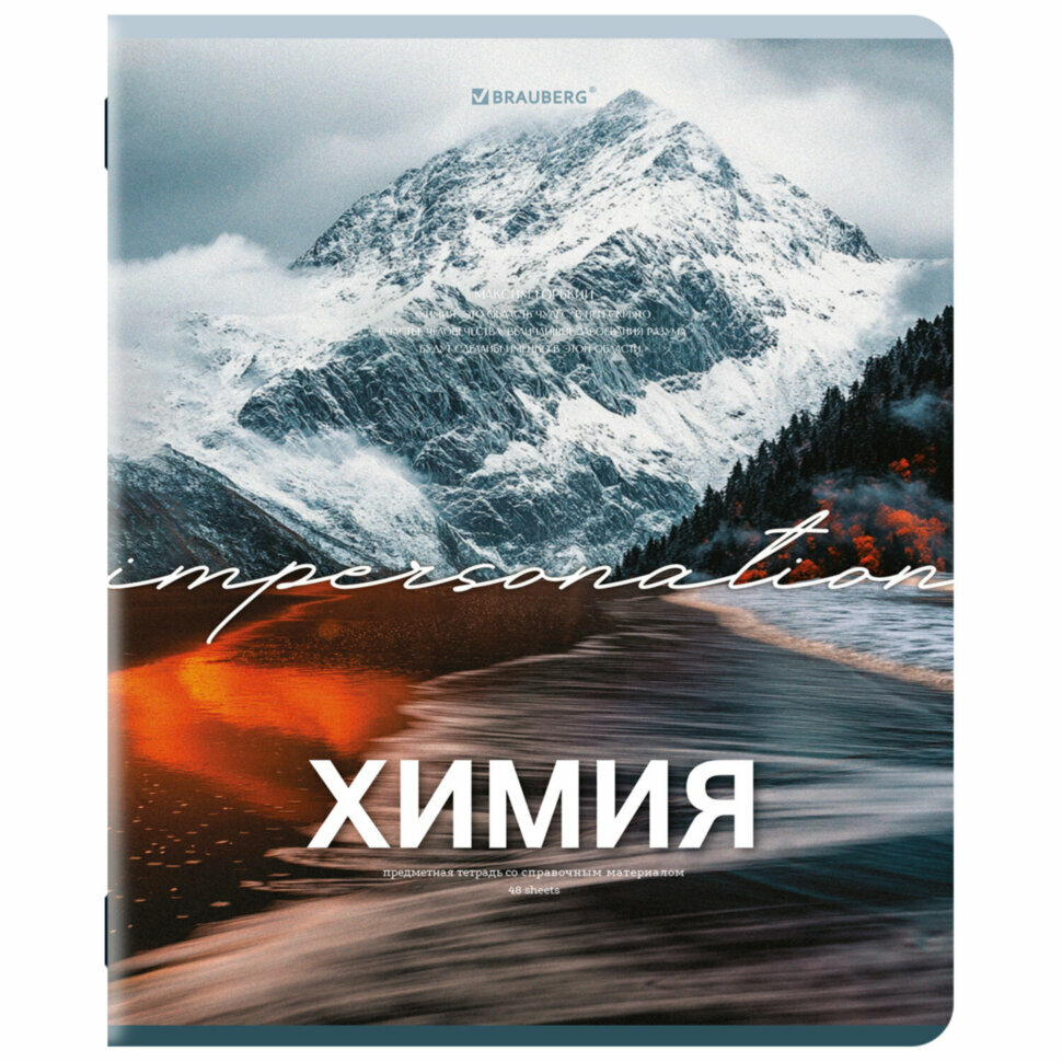 Тетрадь предметная классика природа 48 л, обложка картон, химия, клетка, подсказ, BRAUBERG, 405093, 405093
