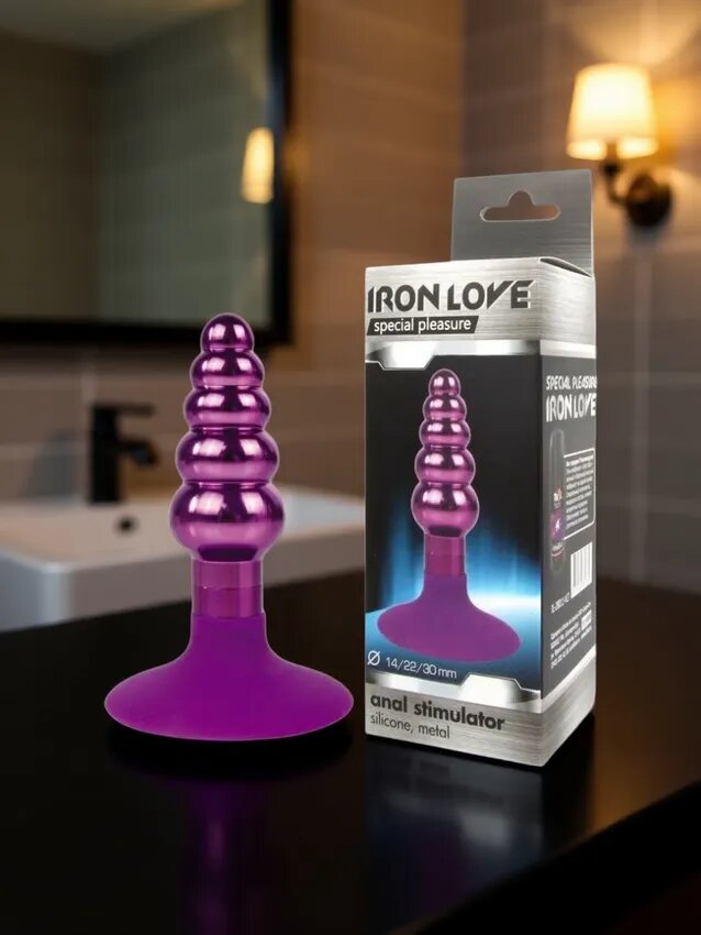 Iron Love Анальная пробка-елочка IL-28011, D: 1.4 см, фиолетовый