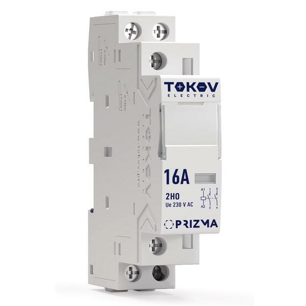 Контактор модульный 18мм 16А 230В АС 2НО PRIZMA TOKOV ELECTRIC TKE-PZ-MC-1-16-230-20