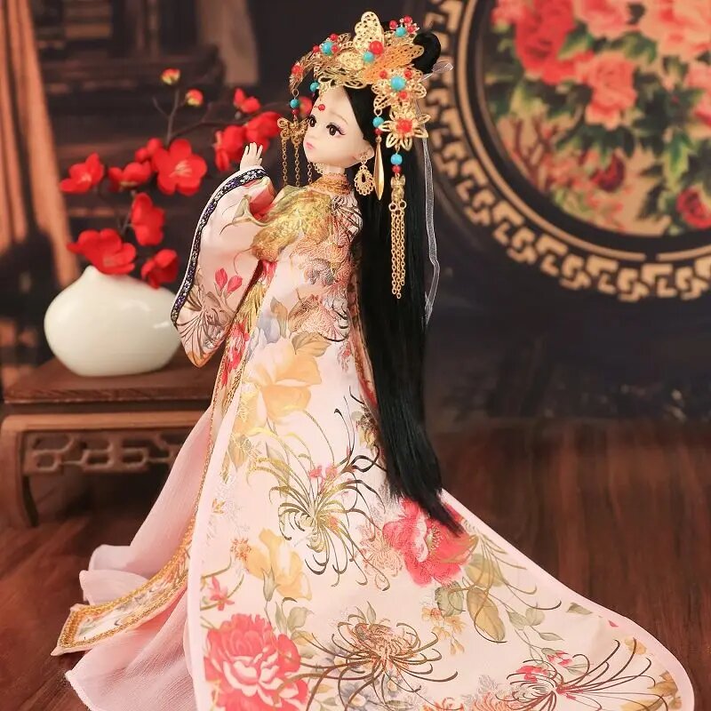 Китайская кукла в костюме Hanfu, светло-зеленый