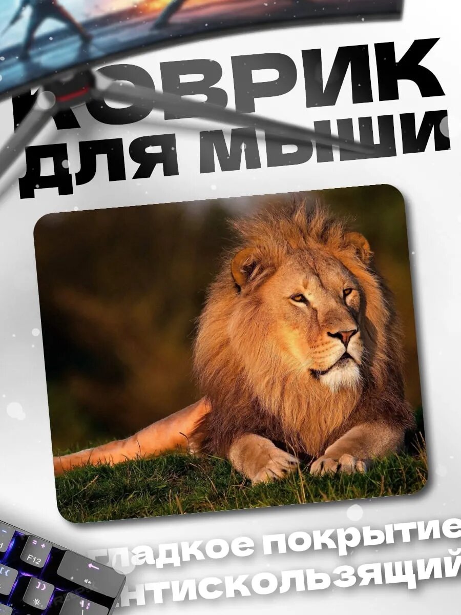 Коврик для мыши Лев царь зверей