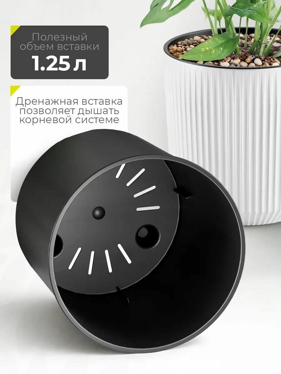 Набор кашпо La Decoro "Грейс", (2шт -1,4л), пластик, цвет: Белый — фото 1