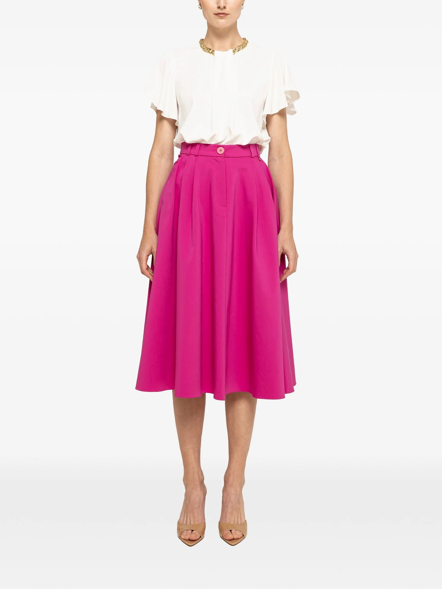 Юбка High-waisted cotton midi skirt