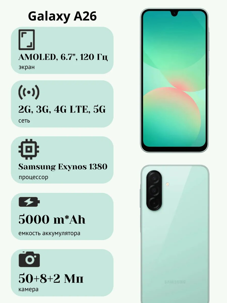 Galaxy A26 6/128Gb Ростест (EAC)
