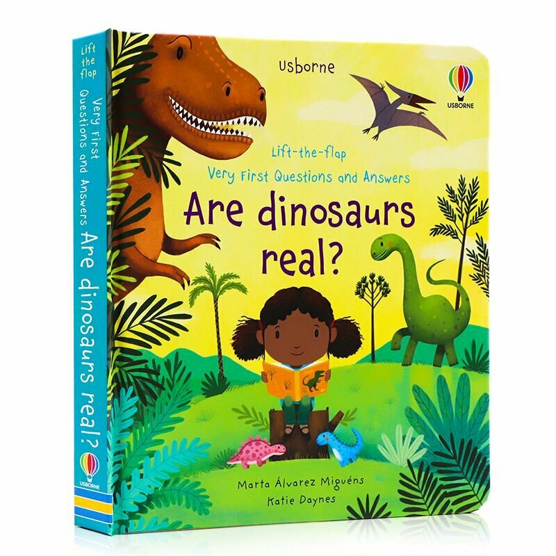 Usborne Lift-the-flap Very First Questions And Answers: Are Dinosaurs Real? Encyclopedia Of Prehistoric Animals, Cardboard, Popular Science Picture Book, Flipping Book Reprinted books
