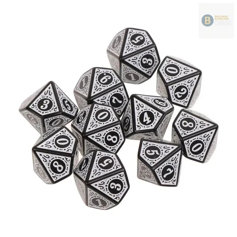 10шт 10-сторонние кубики D10 Ролевые игры для вечеринок Для любителей настольных игр Dice