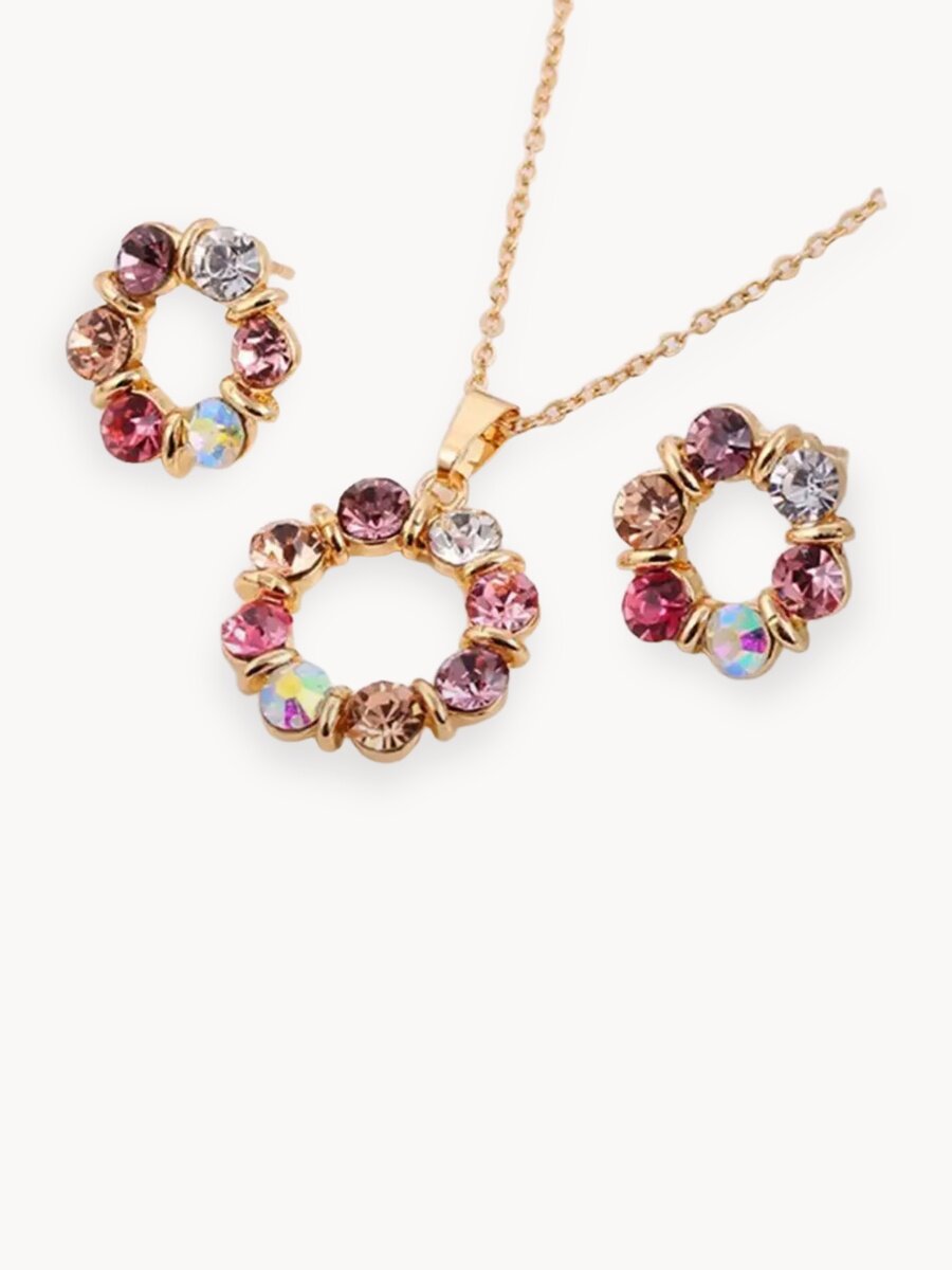 Комплект бижутерии: колье, стекло