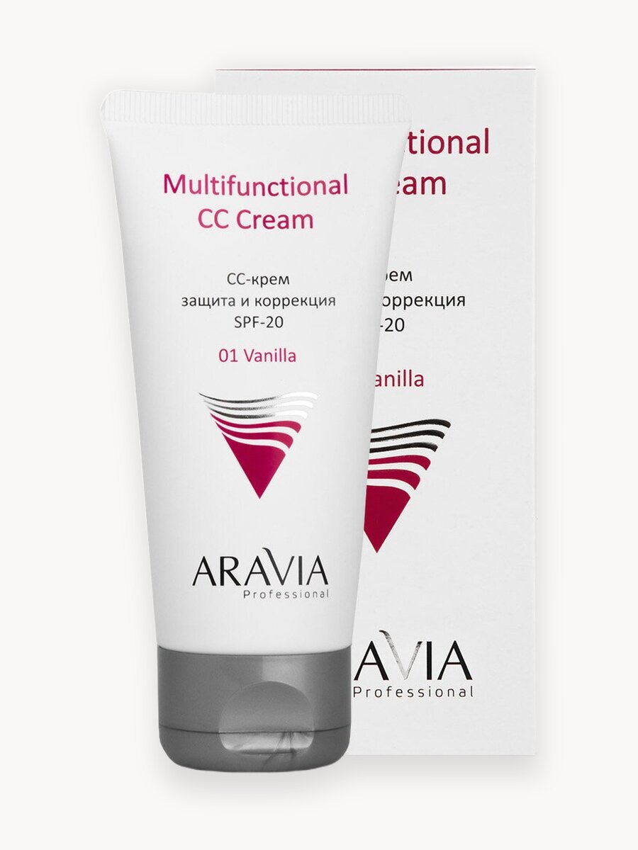 ARAVIA СС-крем защитный SPF-20 Multifunctional CC Cream, Vanilla 01,  туба 50 мл