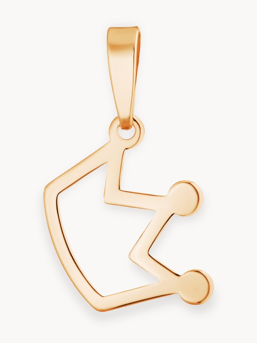 Подвеска, серебро, 925 проба, золочение