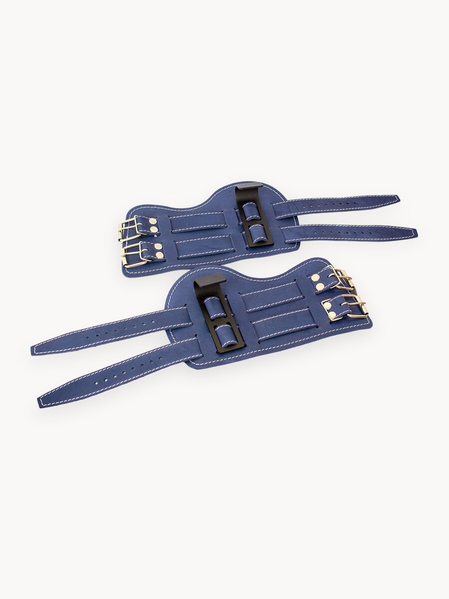 Гравитационные инверсионные ботинки крюки для ног на турник Rekoy FG08 из натуральной кожи, синие