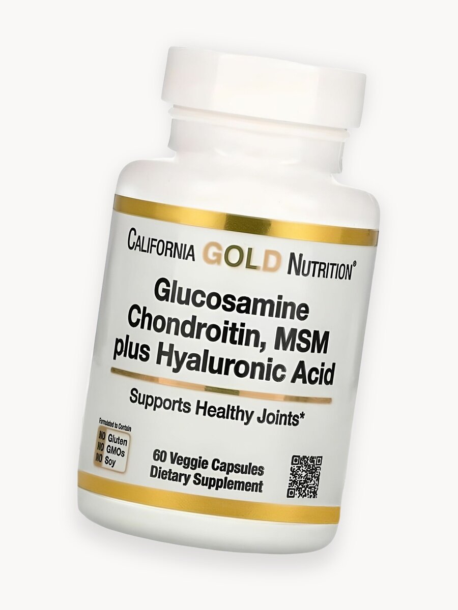 Глюкозамин, хондроитин, МСМ и гиалуроновая кислота, 60 капсул