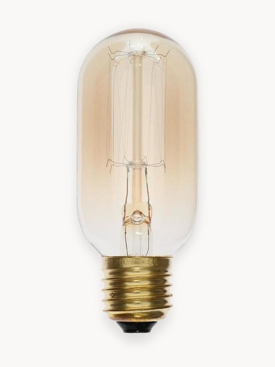 Лампа накаливания винтажная «Колба», T45, 60 Вт, Е27, 230 В, 113×45 мм, теплый белый