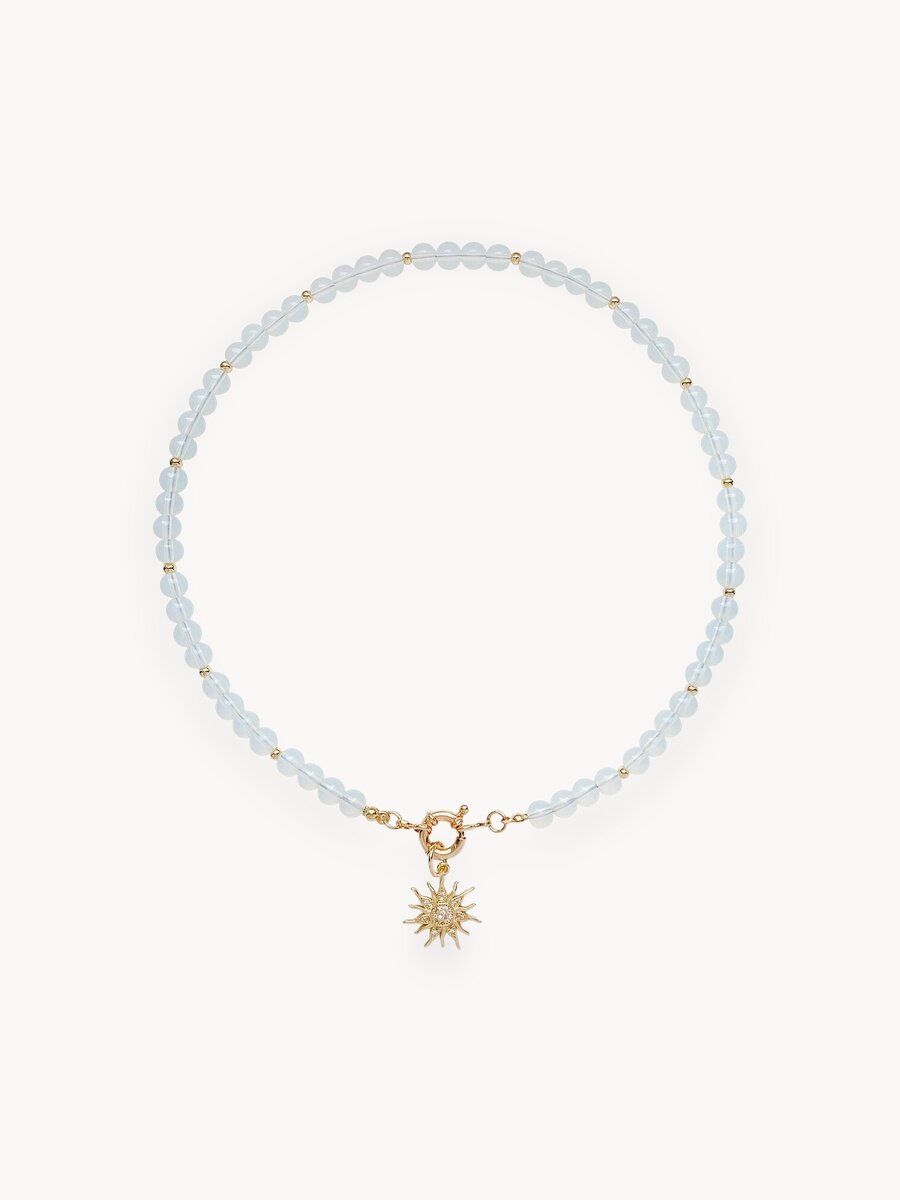 Бусы, лунный камень, циркон