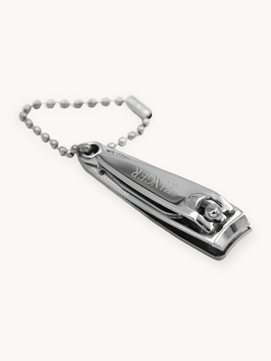 Книпсер для ногтей ZINGER SLN-602 FC Classic, 55 мм, с цепочкой и пилочкой, нержавеющая сталь, серебристый
