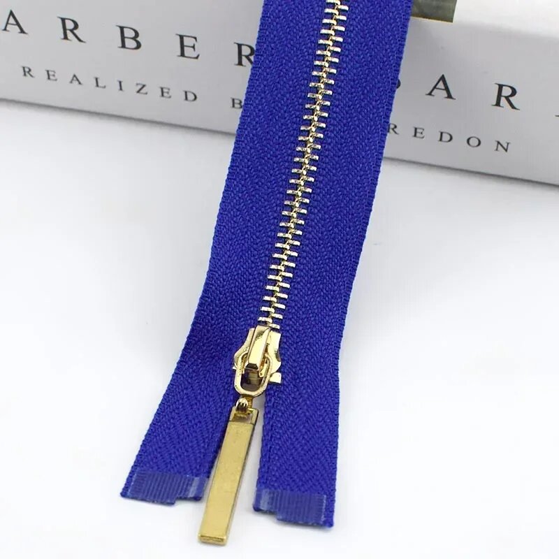 Meetee металлическая молния 2 шт, закрытый конец 15-30 см, RoyalBlueGold, CloseEnd-No3-30cm
