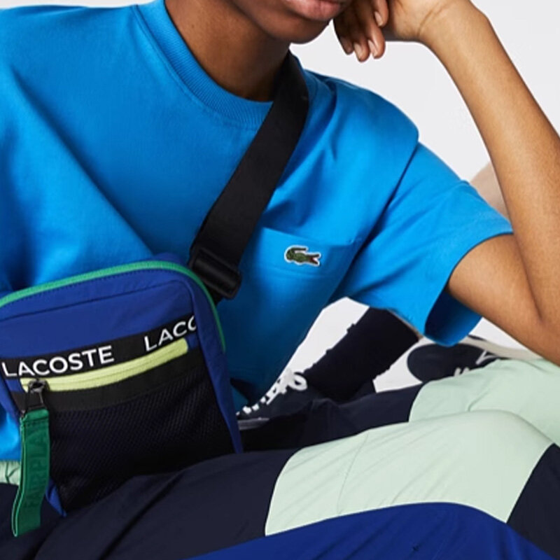 Сумка LACOSTE, фактура стеганая, синий — фото 1