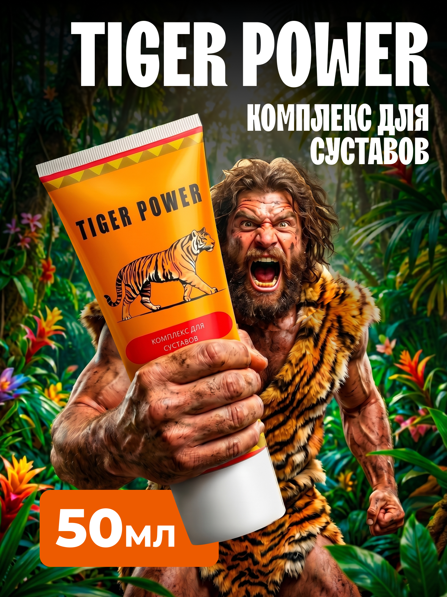 Крем для суставов от дискомфорта Tiger power, туба 50 мл / Тайгер павер
