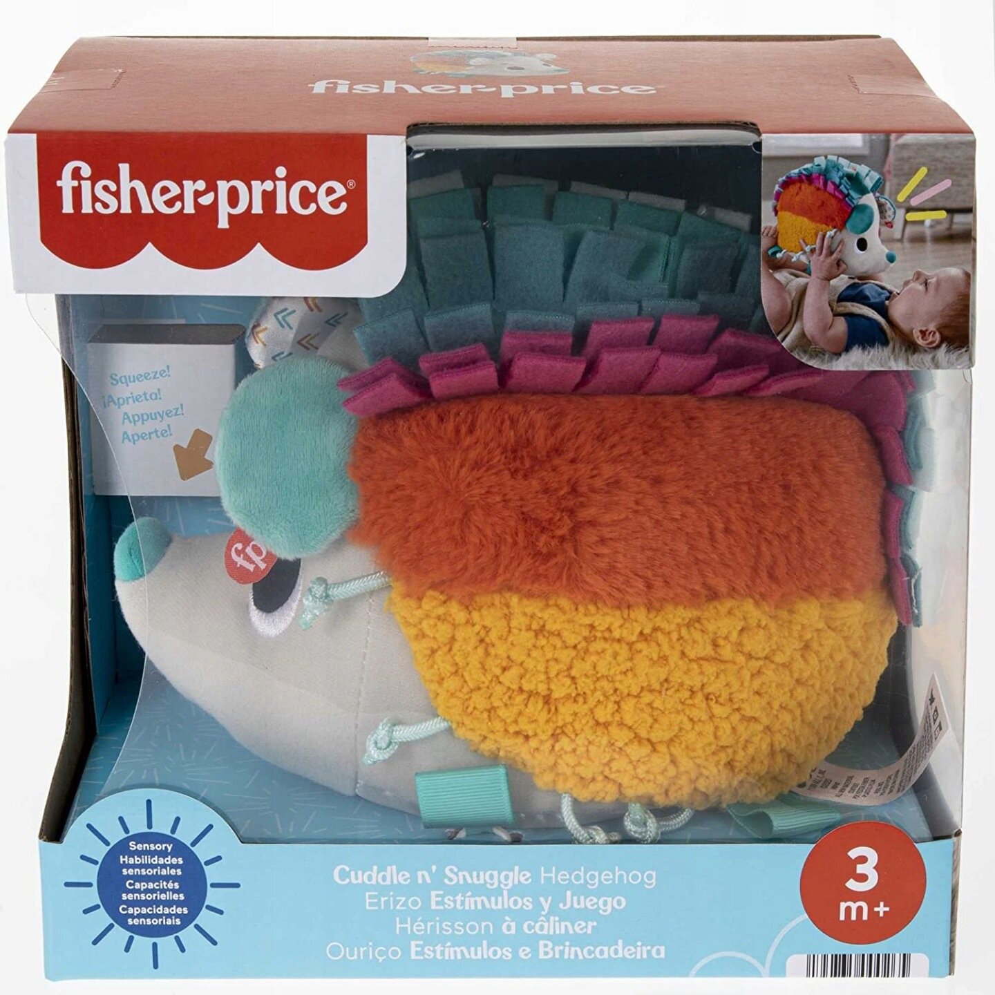 Сенсорная игрушка Fisher-Price - Мягкая игрушка "Разноцветный Ежик", от 3+ мес. - Фишер Прайс HBP42