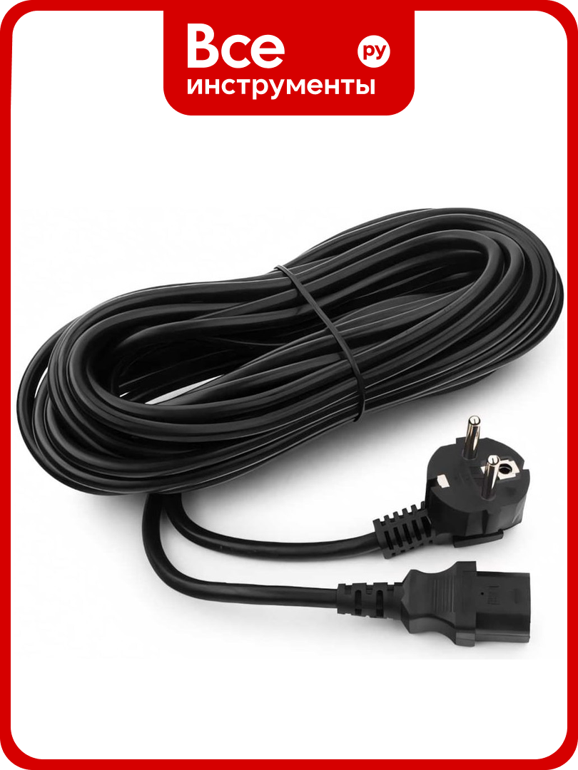 Кабель питания Cablexpert Schuko-C13, 10м, 3x1кв. мм, черный, с заземлением, пакет