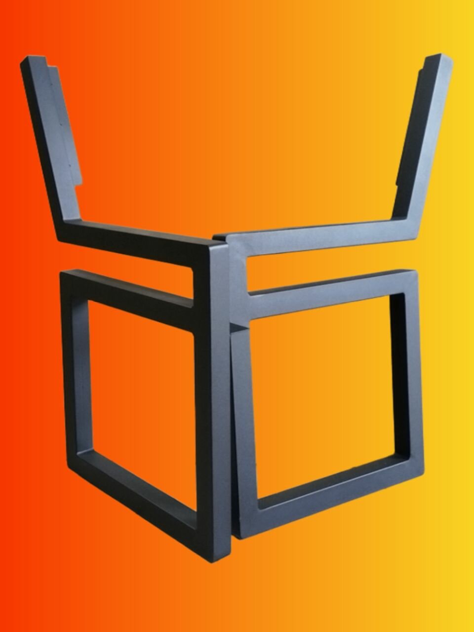 Каркас для садовой скамейки Loft Mebel "LM", металлический, окрашенный, черный муар