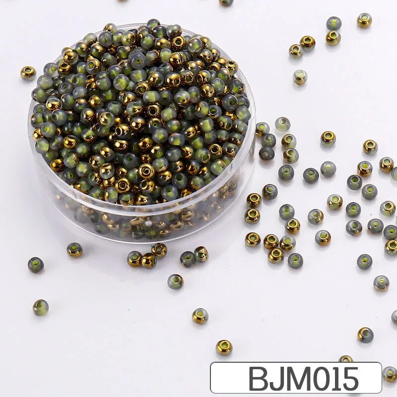Золото-нефритовые стеклянные бусины-рис 2/3/4 мм Зеленый, 3mm 10g 288pcs, BJM15