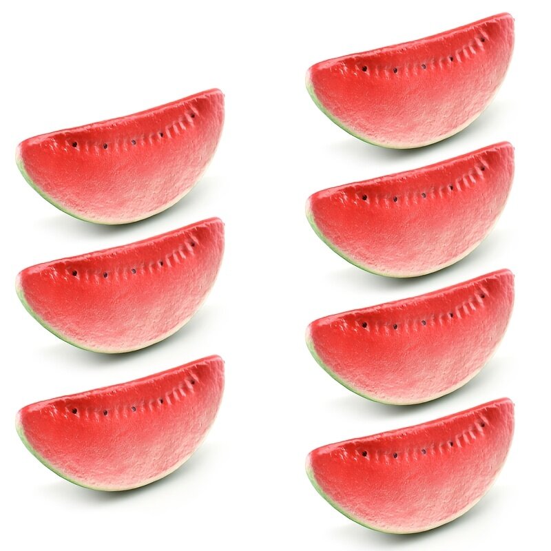 7 искусственных долек арбуза, легкие и многоразовые, для декора, кино и фото, витрин магазинов