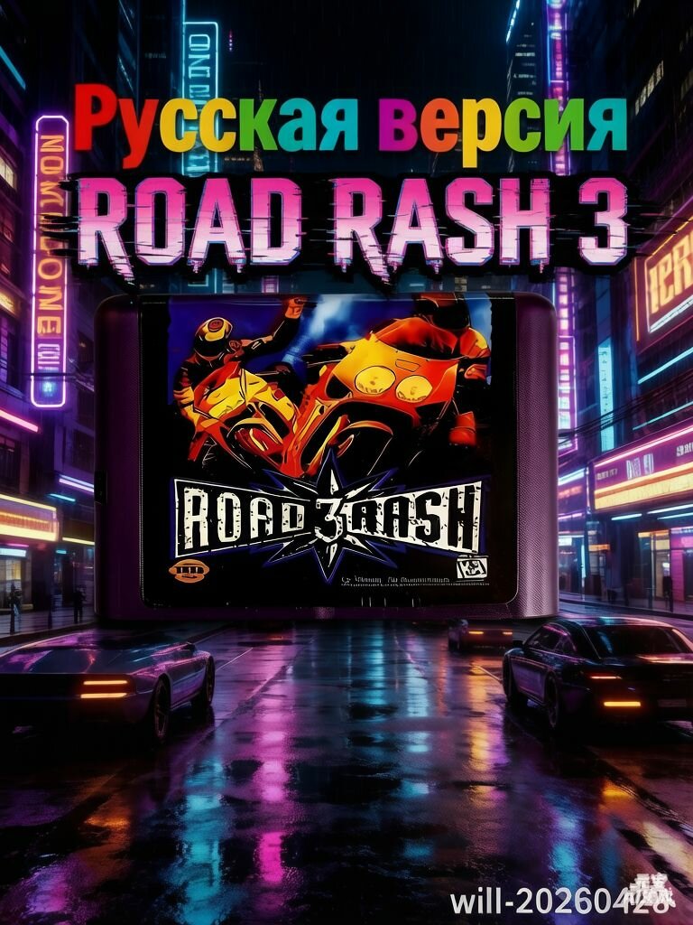 Игровой Картридж ROAD RASH 3 - Русская версия (без коробки)(16 bit) Сеги 16 бит для Sega
