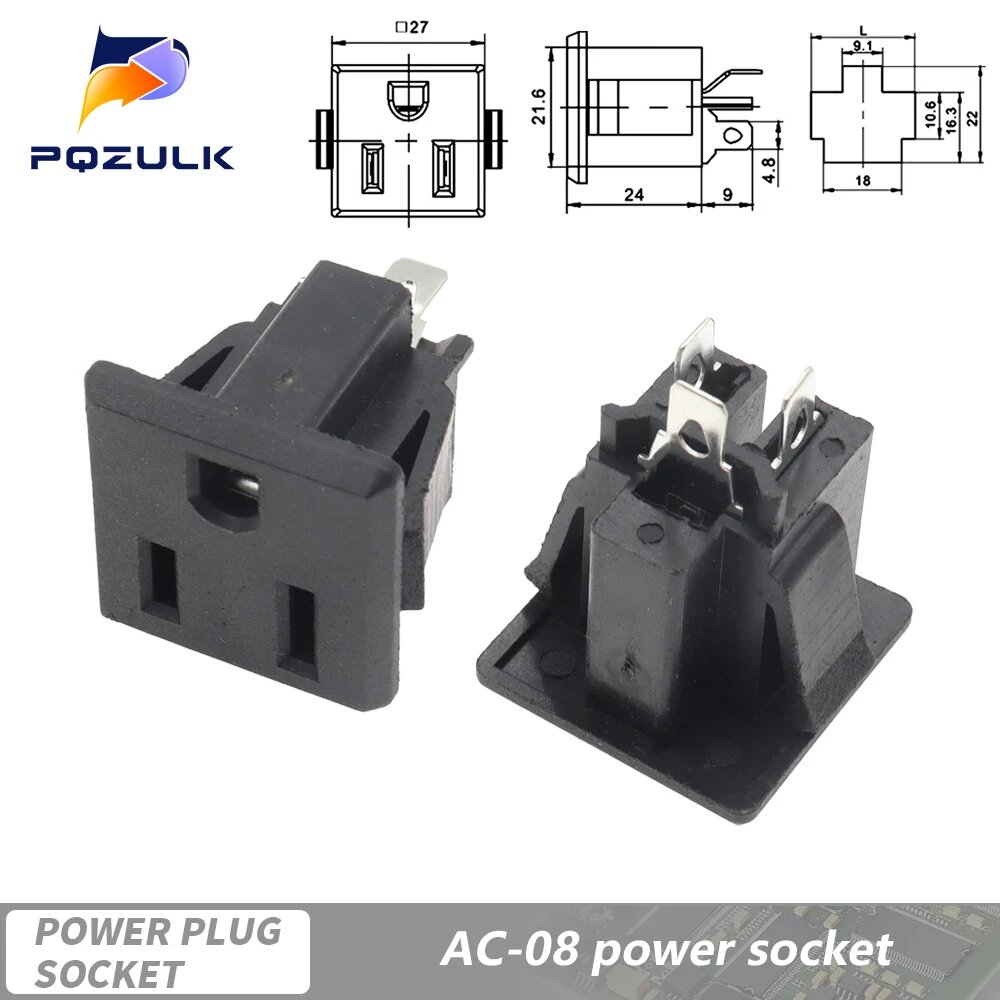 IEC320 10A 250V Black Male female docking Plug Connector Rewireable C13 C14 Plug Rewirable Power Konektor 2/3/4/5/6Pin AC Socket