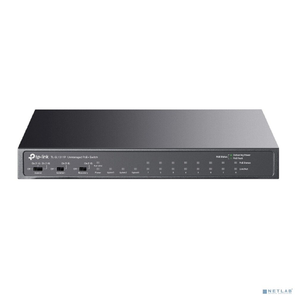 TP-Link TL-SL1311P Настольный коммутатор с 8 портами 10/100 Мбит/с, 2 гигабитными портами и портом SFP