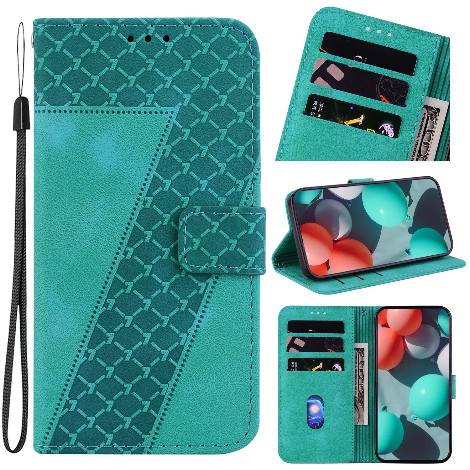 Чехол-кошелек с подставкой для Realme 8i 7I 6i 5i 9i 5G 9 SE 5 8S 5s 7 8 9 7z-Green, Realme 8-8 pro