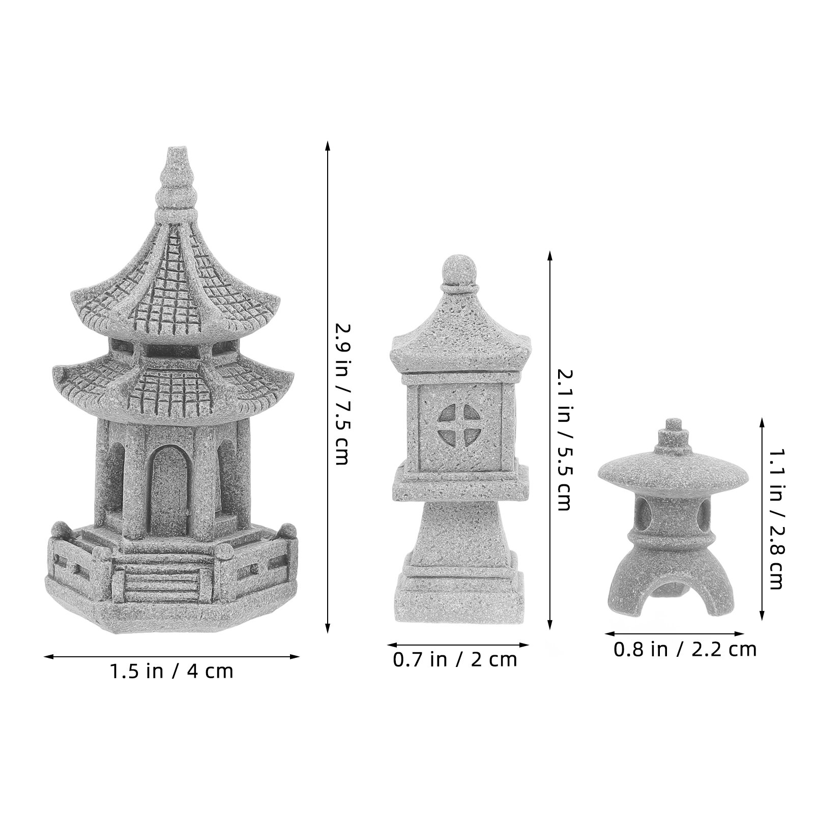 3 Штуки Имитация Пагоды Декоративные Камни Для Сада Размер 7 50X4 00X3 50Cm