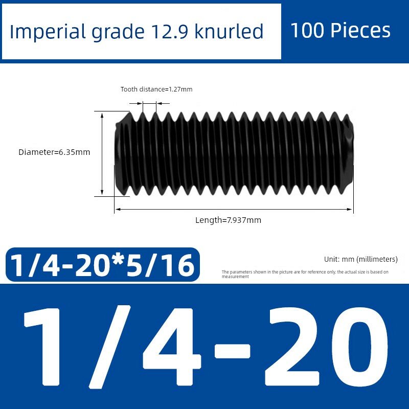 Саморез 1/4-20 с цветными зубьями, длина 5/16", 100 шт. для механической сборки