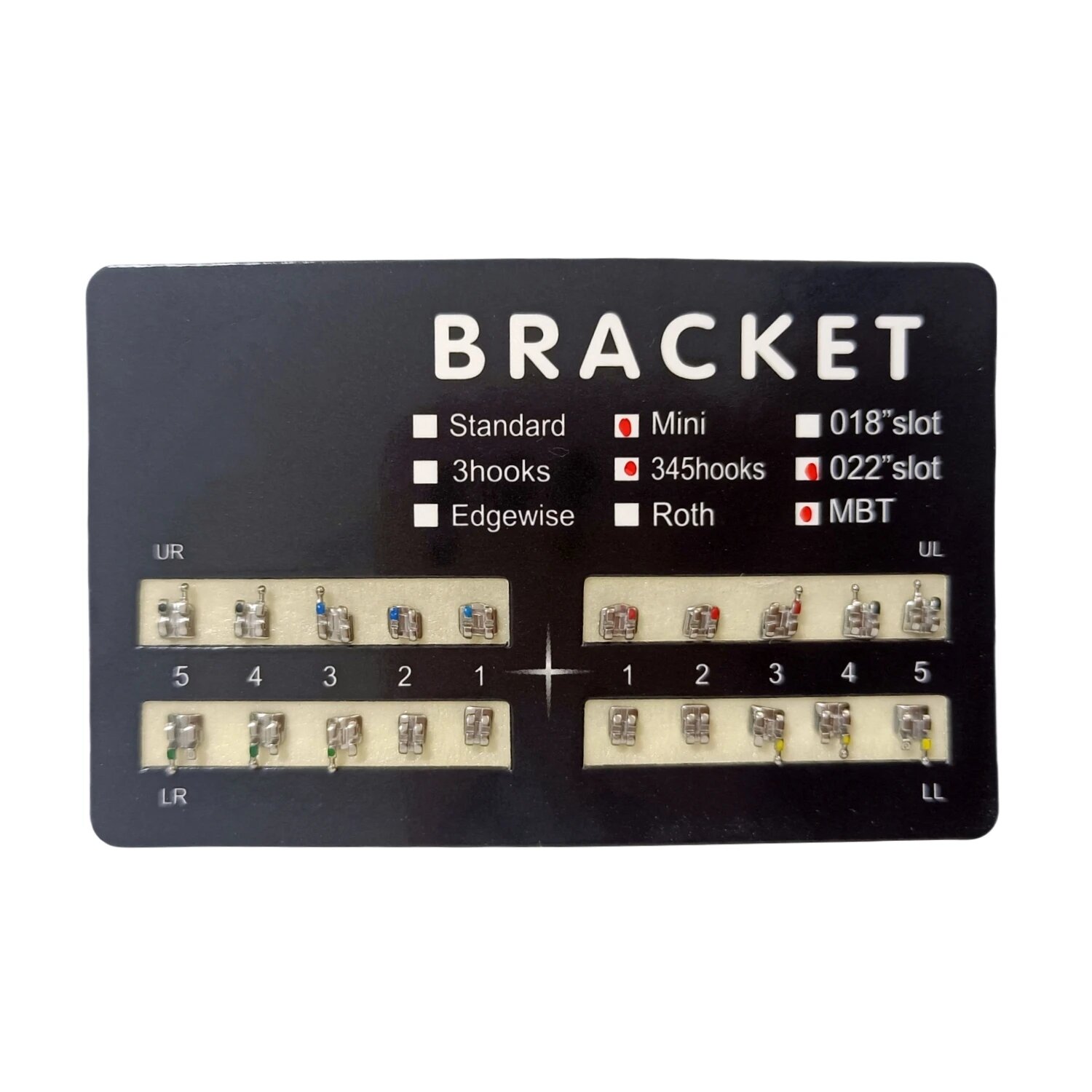 Металлические брекеты MIM моноблок Roth MBT слот 0.022 MBT 022 345 Hooks