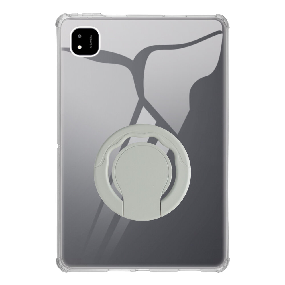 Чехол для Alldocube iPlay 70 Pad Pro T1260 12.1 2026, противоударный защитный чехол с поворотной подставкой 360 , прочный, удобный и износостойкий Прозрачный корпус с серым кронштейном