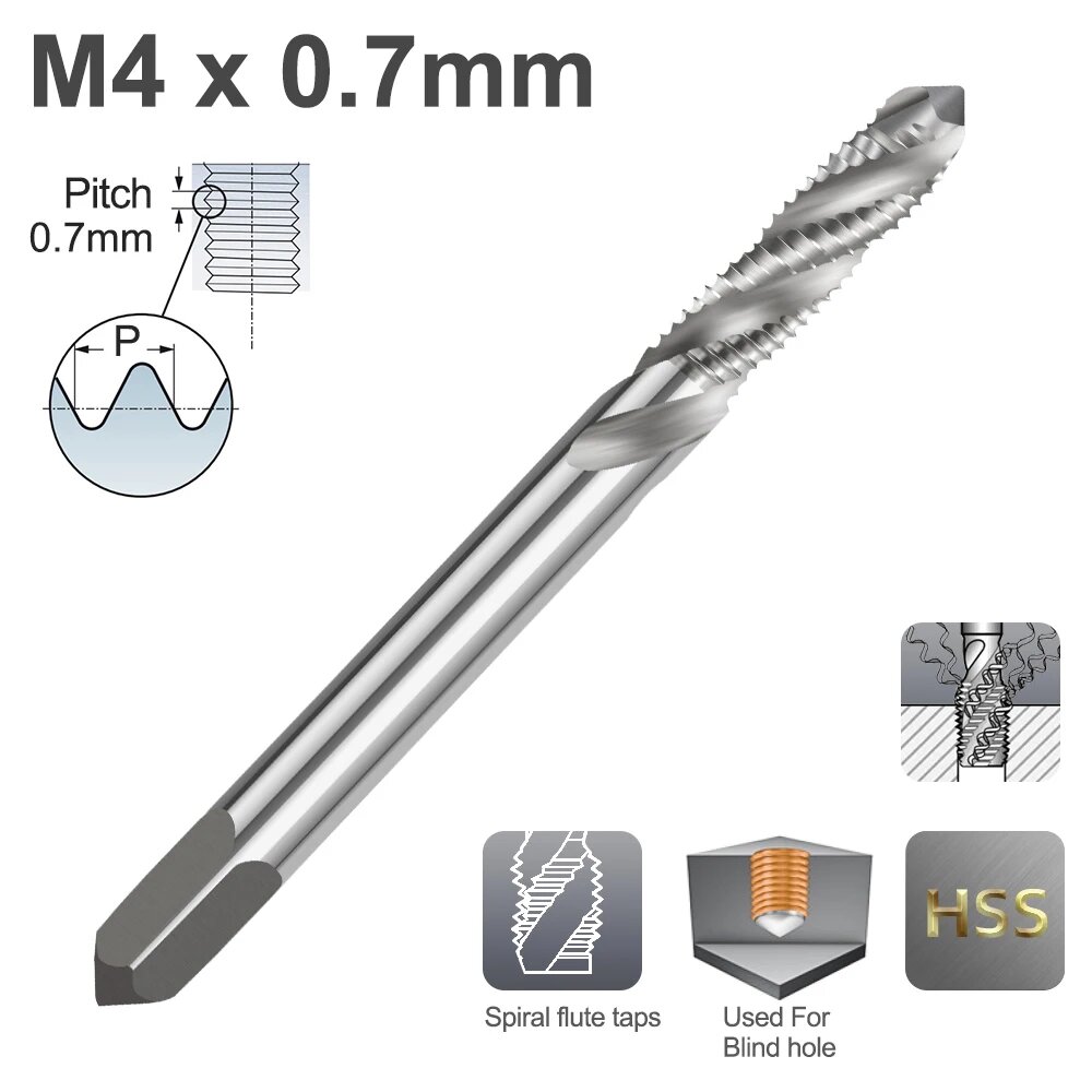 Метчик XCAN HSS спиральный M2-M10 M4x0.7