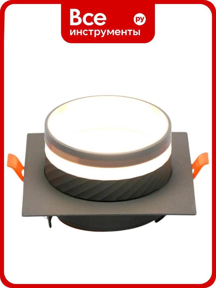 Встраиваемый светильник General Lighting Systems Серия Кантис GCL-GX53-H38 Квадратный с боковым рассеивателем под лампу GX53 графит 662717